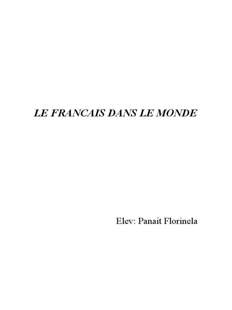Le Français : Langue Mondiale en Croissance | PDF | Langue française ...