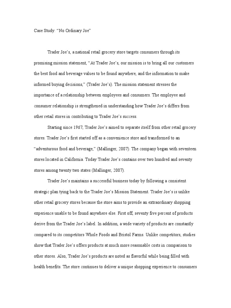 Trader Joes Case Study | PDF | Retail | Grocery Store