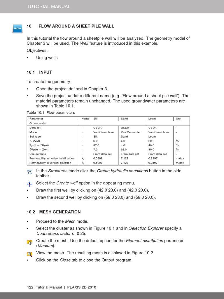 Analyzing Groundwater Flow Around a Sheet Pile Wall Using Wells | PDF | Parameter (Computer ...