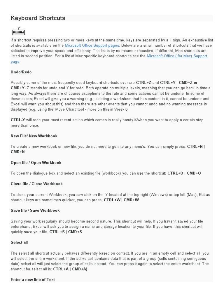 Excel Short Key 1 | PDF | Microsoft Excel | Spreadsheet
