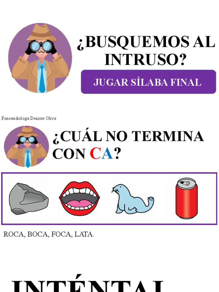 Busquemos Al Intruso Silaba Final | PDF