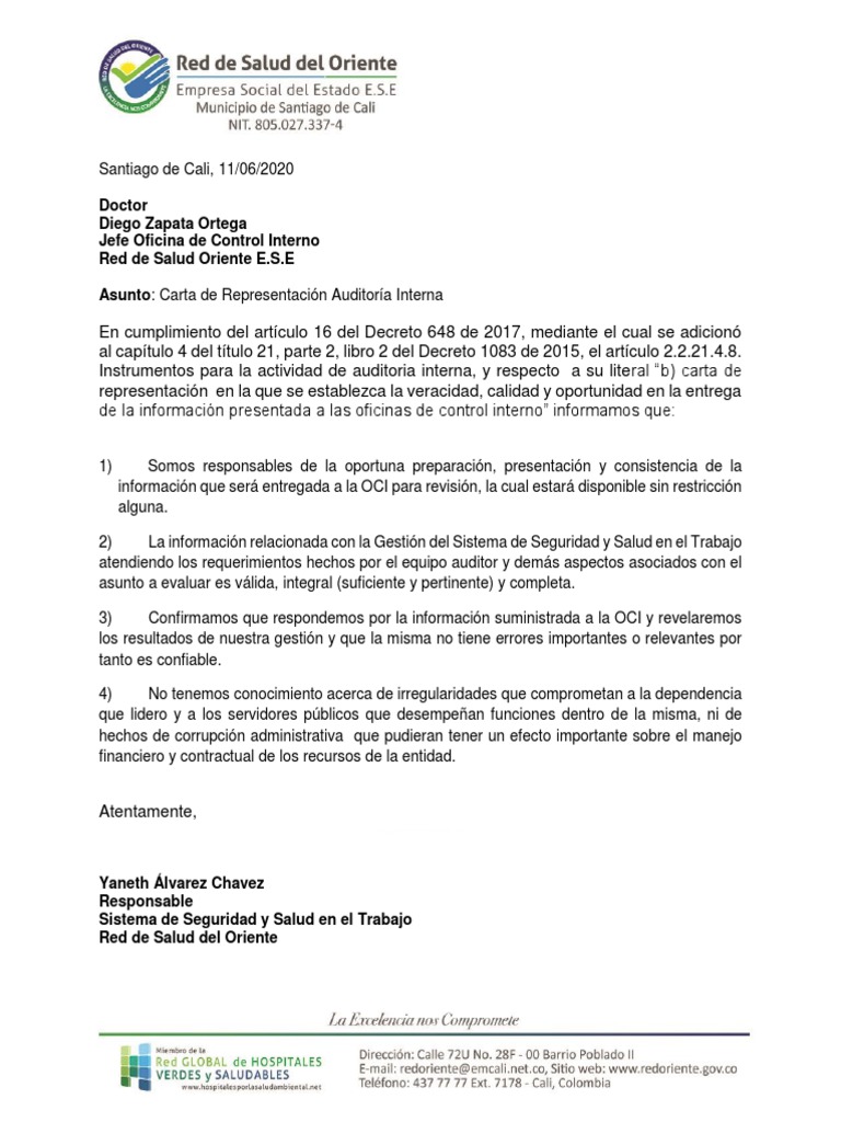 Formato Carta de Representacion OCI | PDF