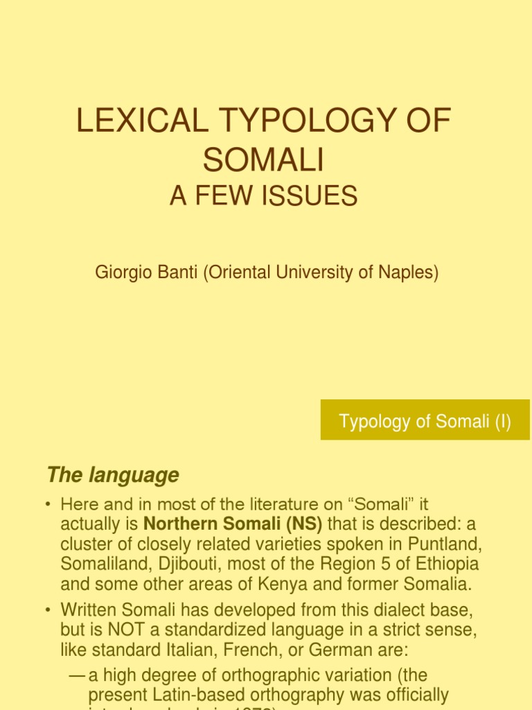Somali Language Structure | PDF | Linguistic Typology | Morphology ...