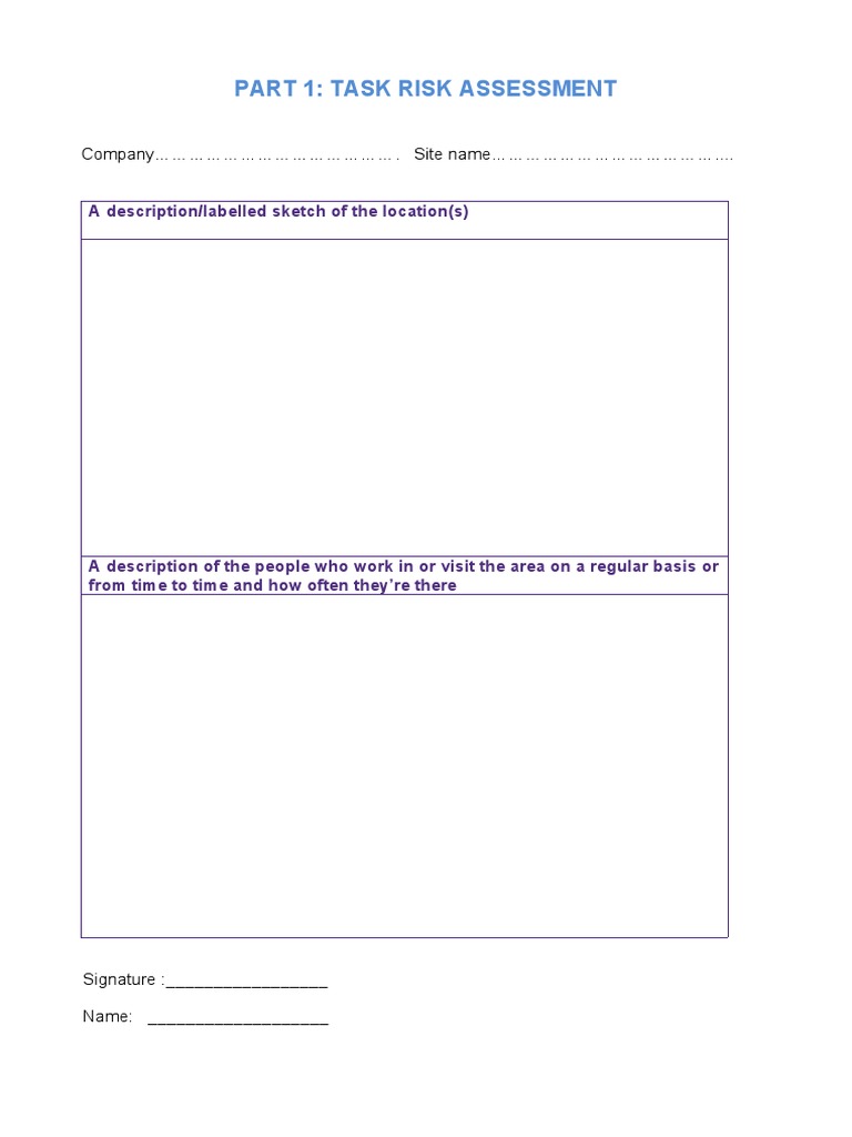 Task Risk Assessment | PDF | Hazards | Risk