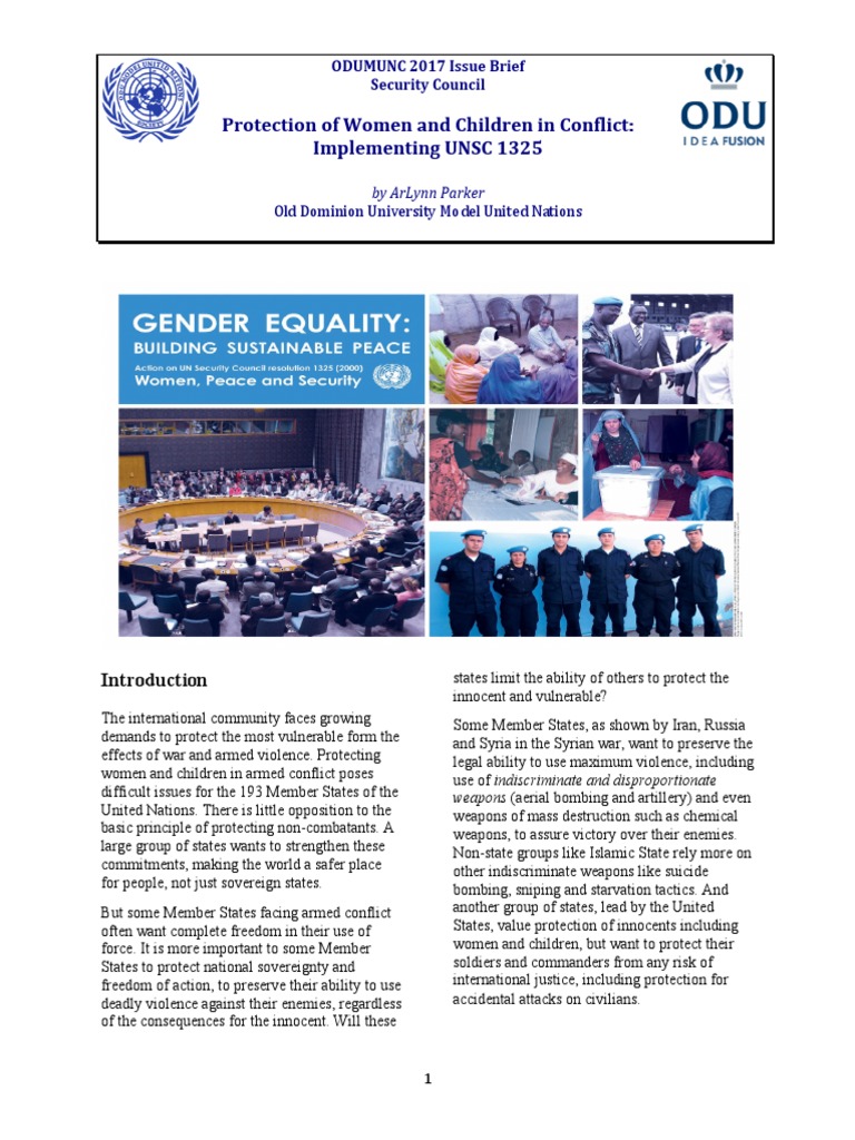 Protection of Women and Children in Conflict: Implementing UNSC 1325 ...