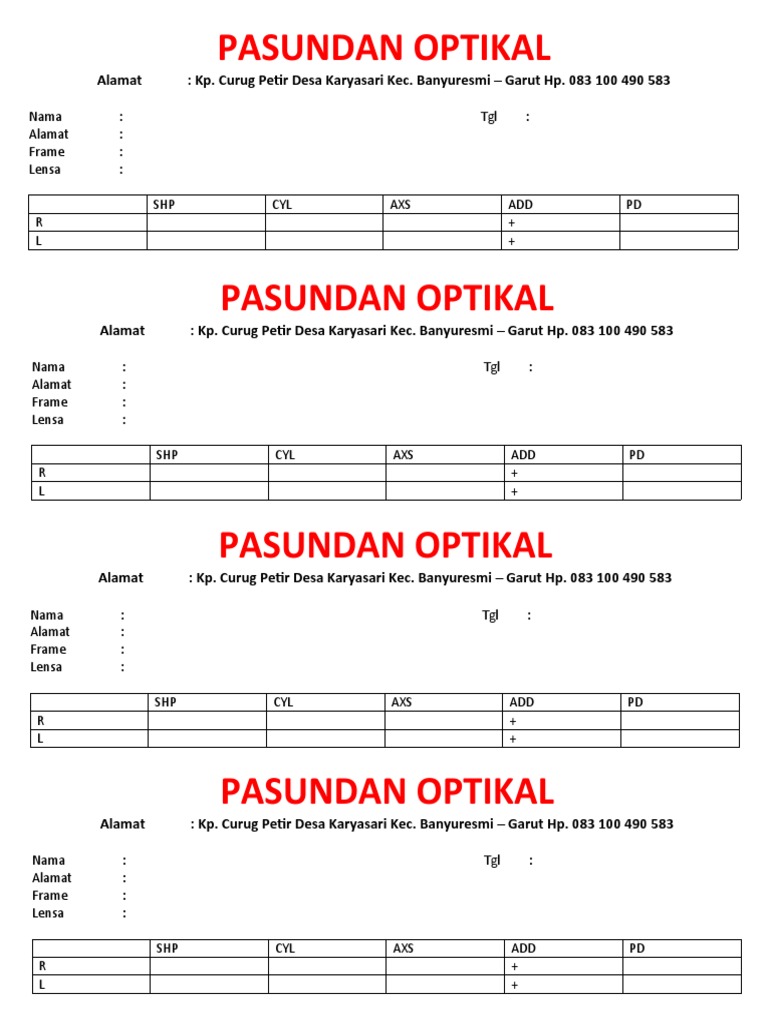 Resep Optik | PDF