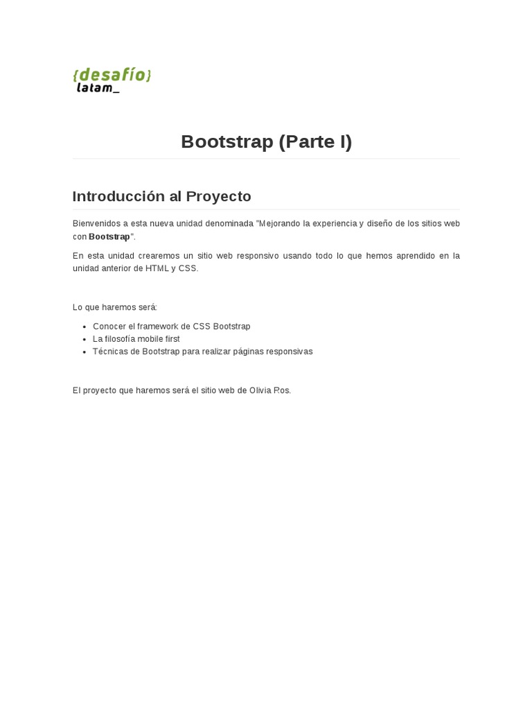 Lectura - Bootstrap (Parte I) | PDF | Bootstrap (marco frontal) | Hojas de estilo en cascada