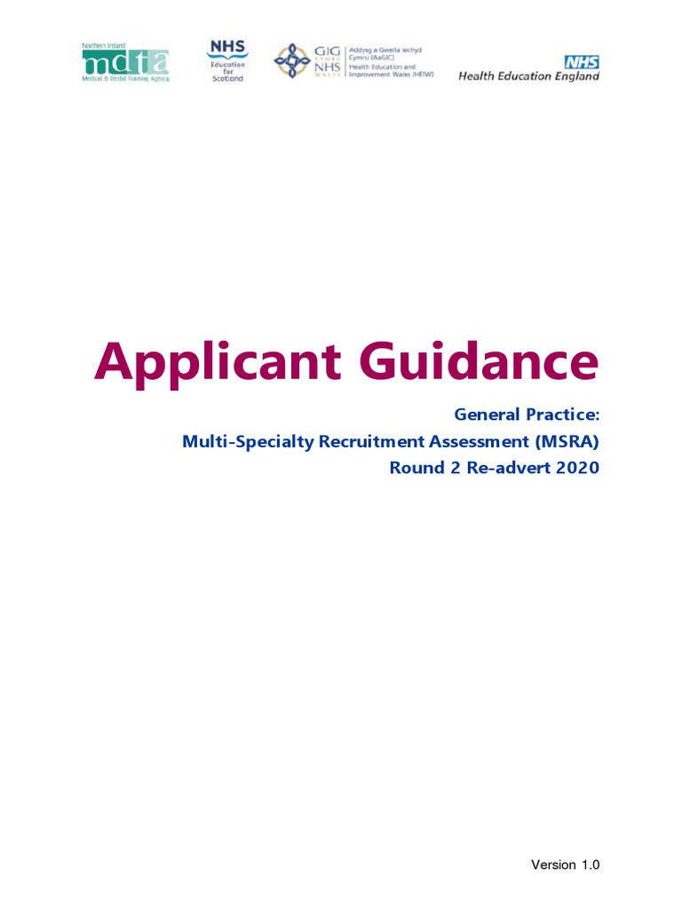 MSRA Applicant Guidance 2020 | PDF | Identity Document | Test (Assessment)