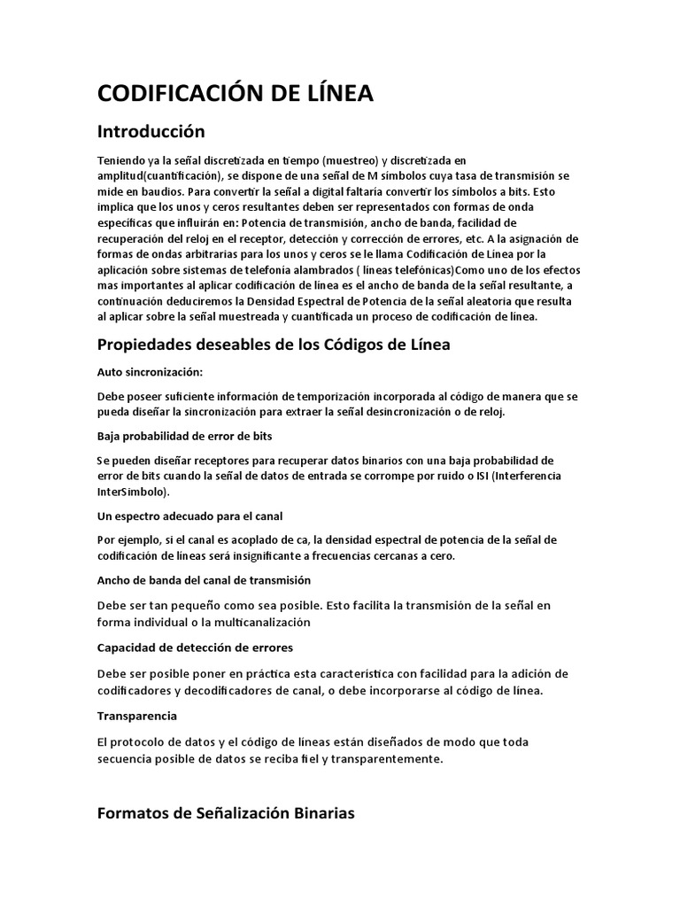 Codificación de Línea | PDF | Electrónica | Ingeniería en ...