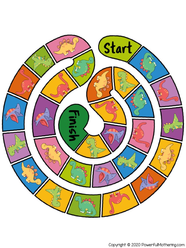 Dinosaur Board Game Preschool | PDF