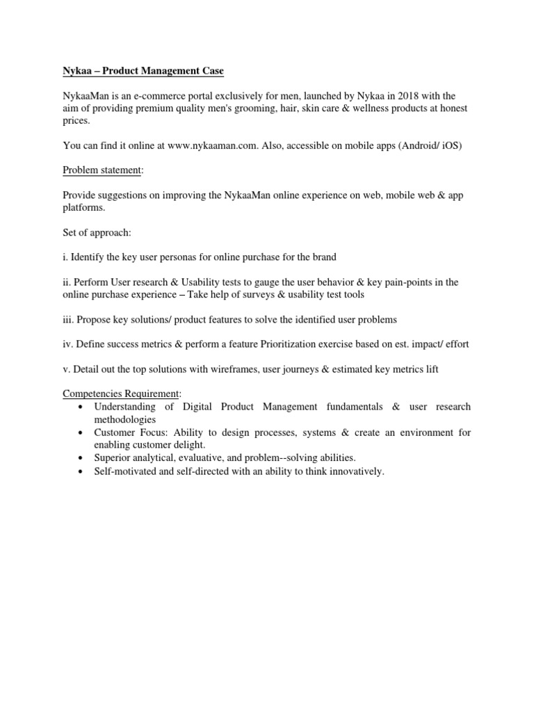 Nykaa - Product Management Case | PDF
