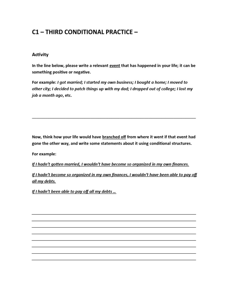 C1 Third Conditional Practice | PDF