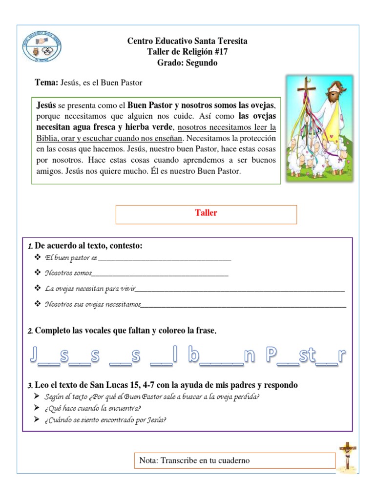 Segundo #17 Jesus Buen Pastor | PDF | Relaciones personales, crianza y ...