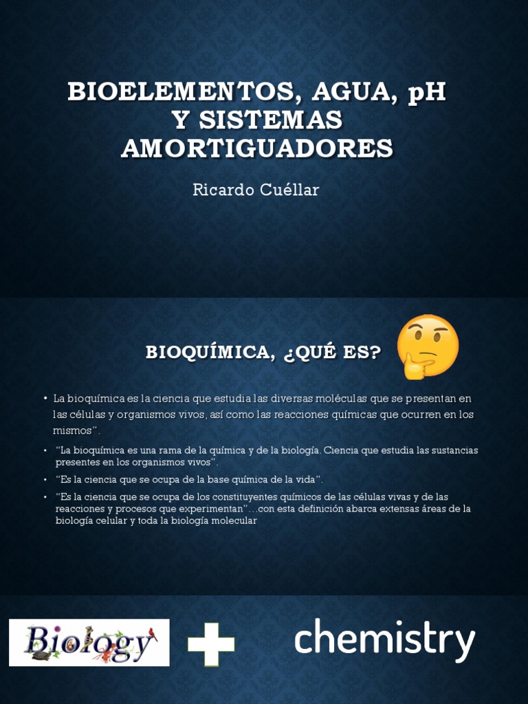 Biolementos, Agua, PH, y Sistemas Amortiguadores. Plen 1 PDF | PDF | Solución tampón ...