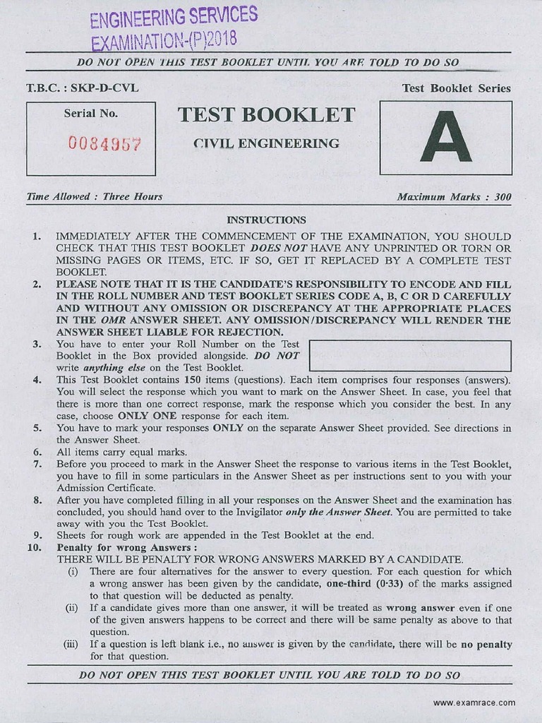IES Civil Engineering 2018 PDF | PDF | Deformation (Engineering ...