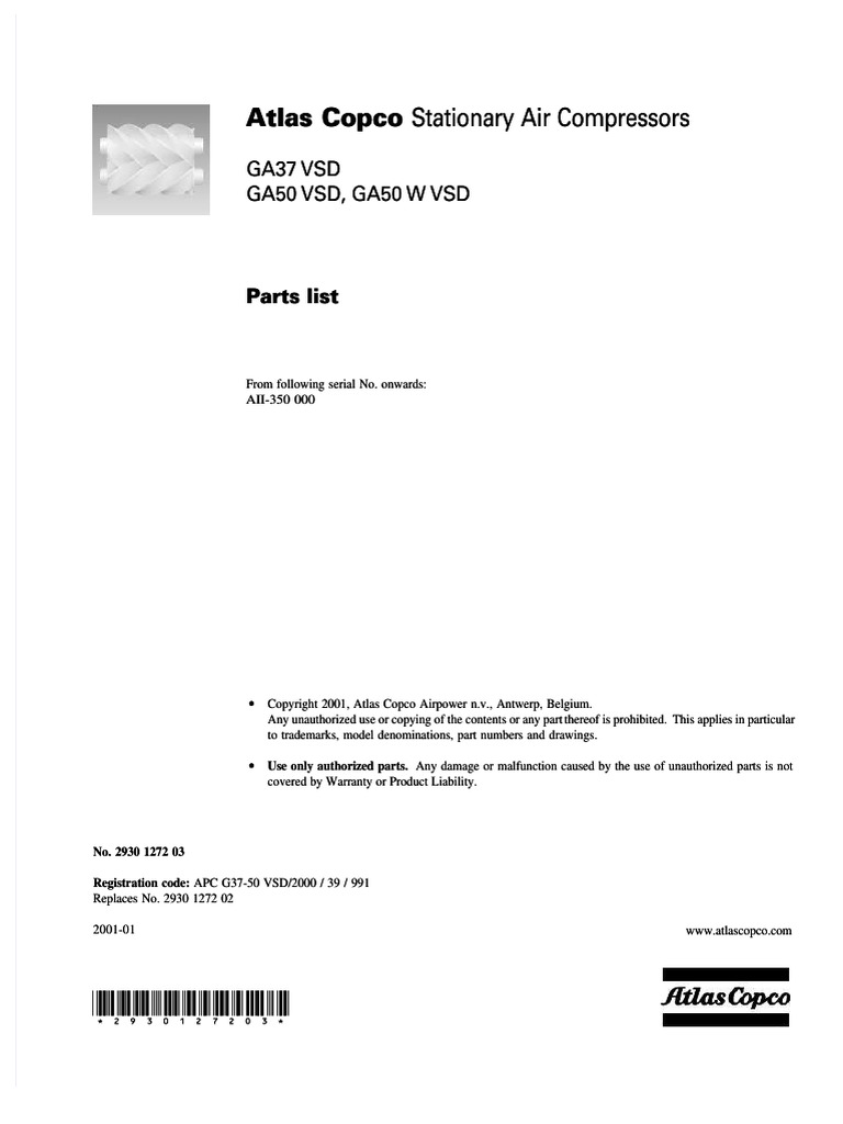 Ga37 VSD - Ga50 VSD PDF | Download Free PDF | Washer (Hardware) | Pipe ...