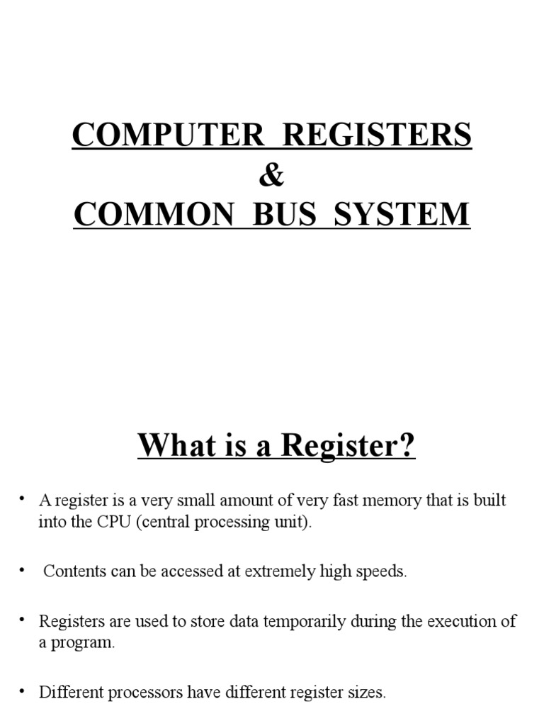 Computer Registers & Common Bus System | PDF | Central Processing Unit | Computer Data Storage