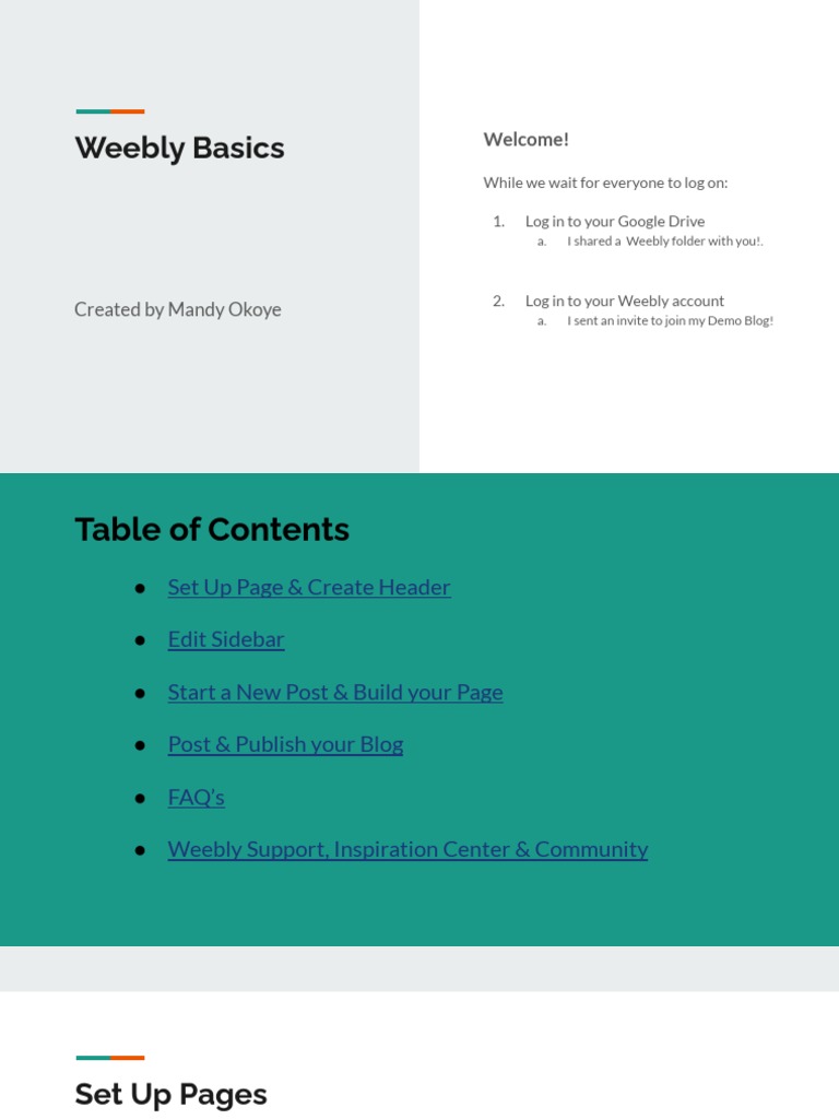 Weebly Tech Training Pdf Blog Websites