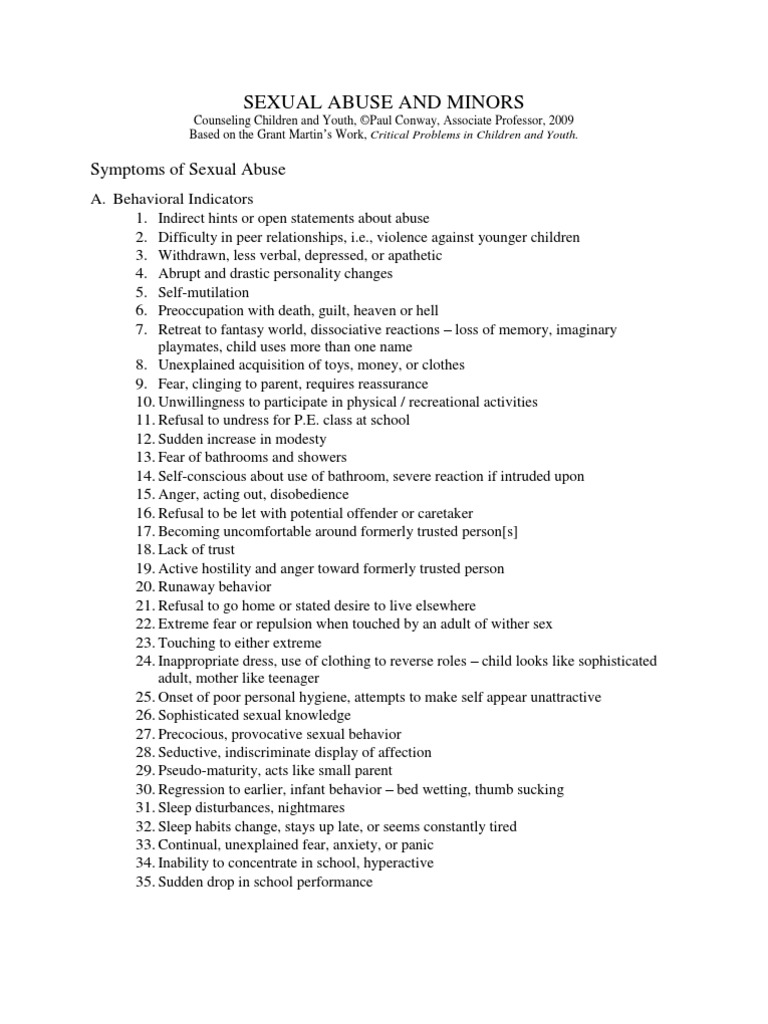 Sexual Abuse and Minors | PDF | Anger | Sibling