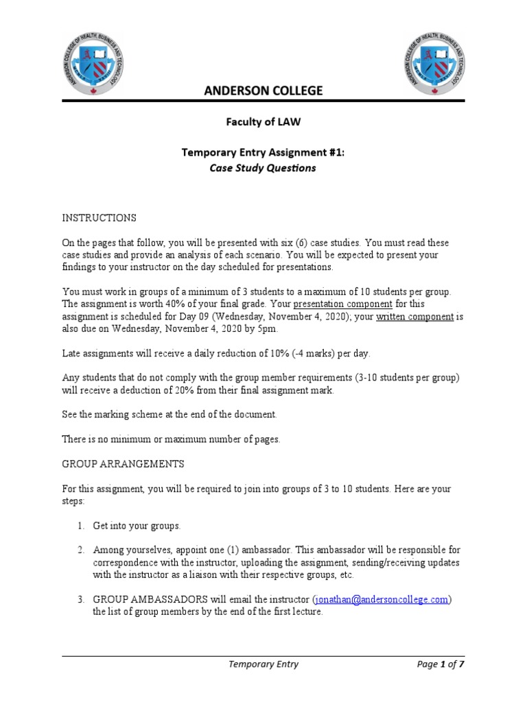 Temporary Entry Assignment 01 Modified JD 1 | PDF | Travel Visa ...