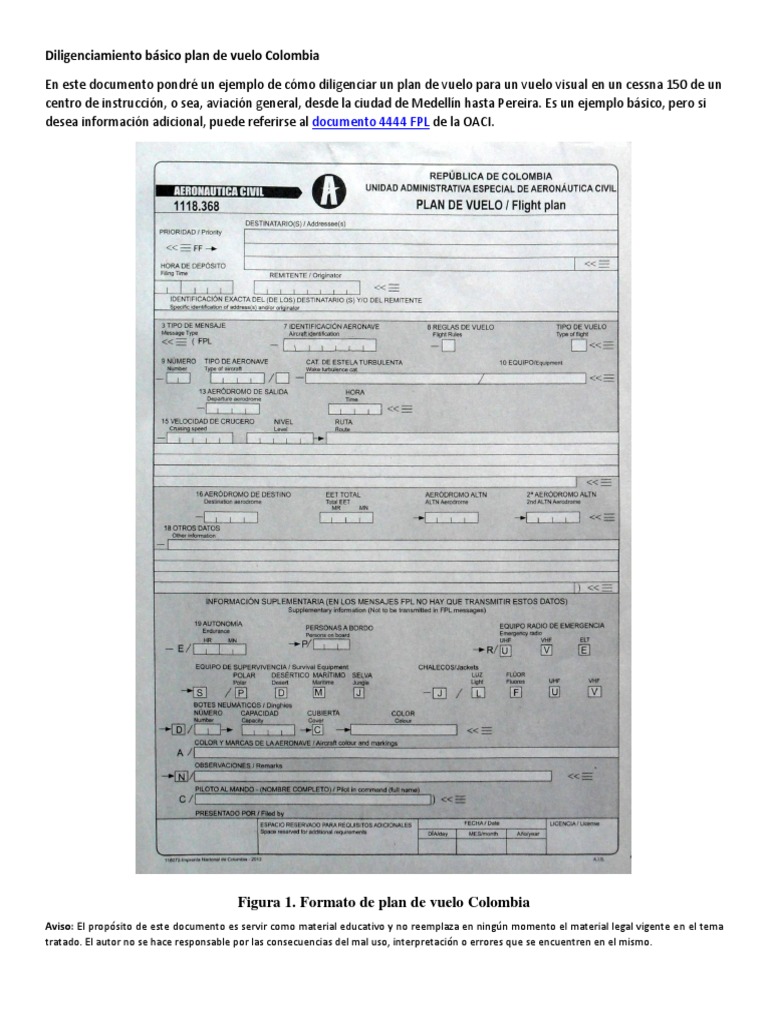 Plan de Vuelo | PDF | Aeronave | Aeropuerto