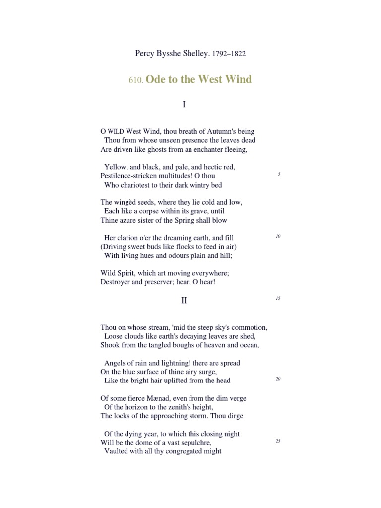 Ode To The West Wind | PDF