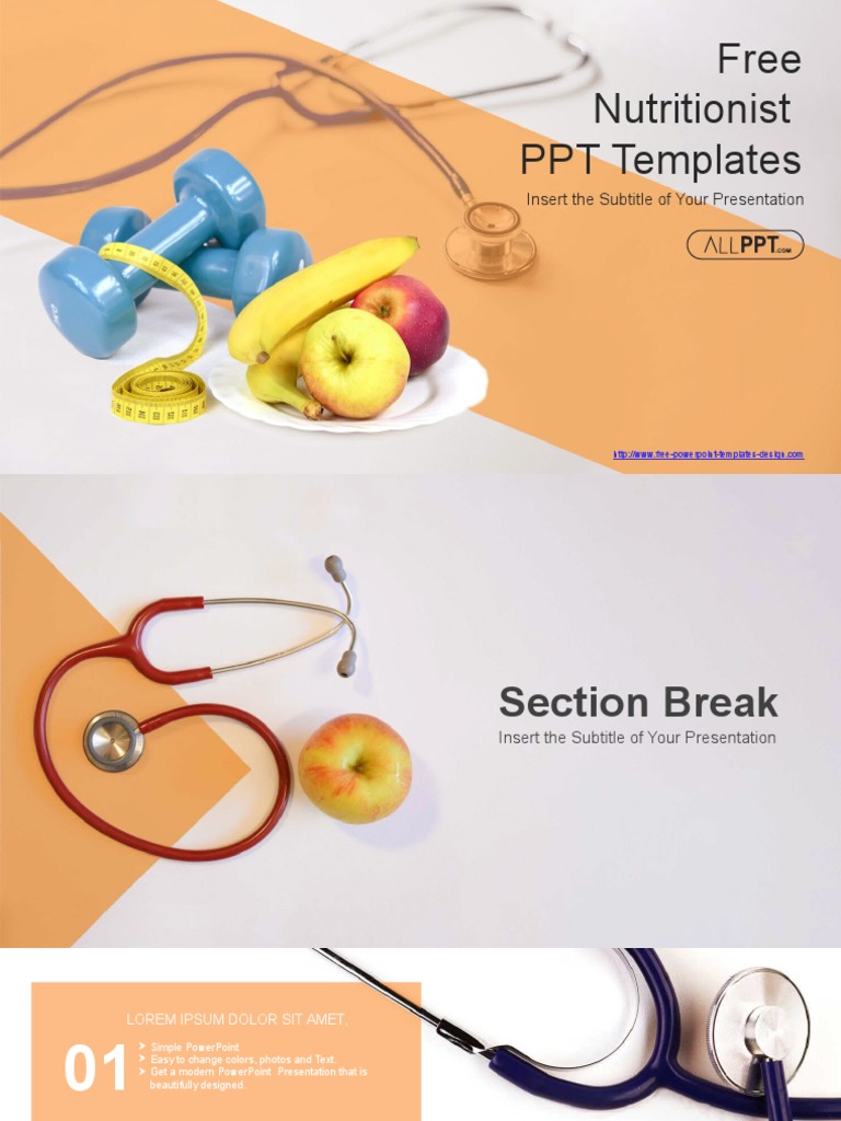 Diet Plan Nutritionist PowerPoint Templates | PDF