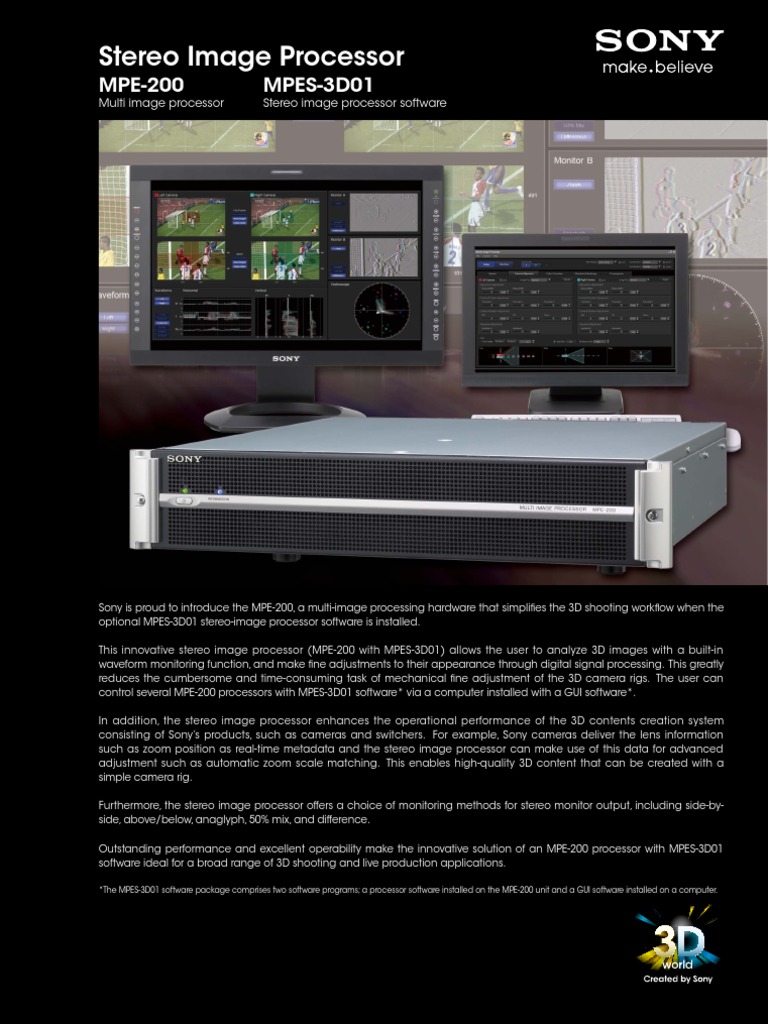 Stereo Image Processor: MPE-200 MPES-3D01 | PDF | Stereoscopy | Camera