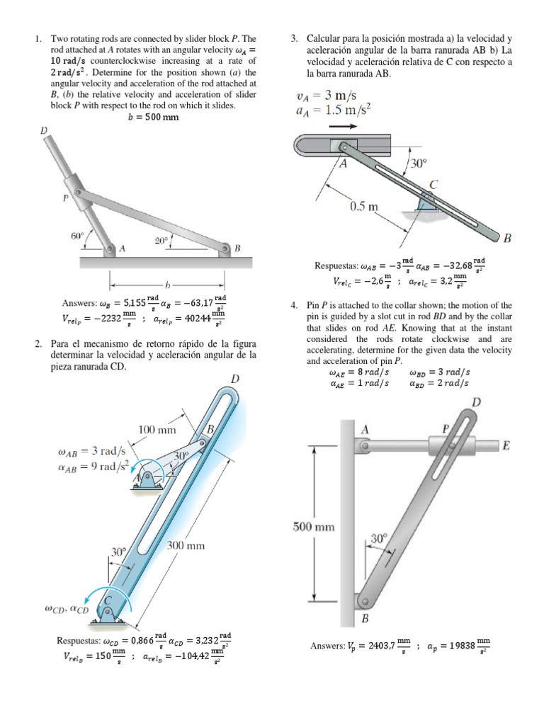 Ejercicios CORIOLIS | PDF | Acceleration | Velocity