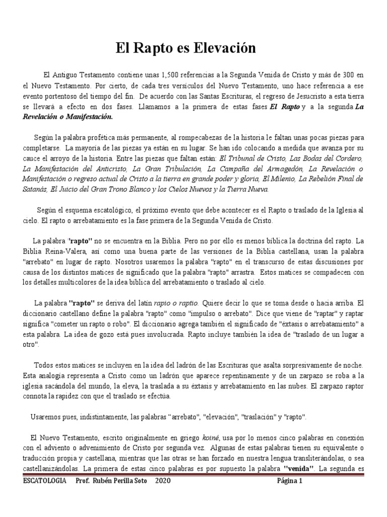 El Rapto | PDF | Cristo (título) | Jesús