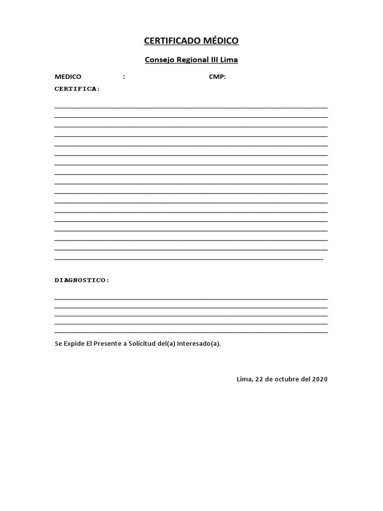 Formato-Informe-Medico Doctor | PDF