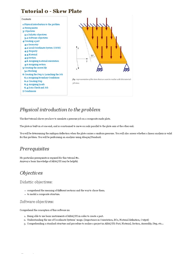 Tutorial 0 - Skew Plate: Physical Introduction To The Problem | PDF ...