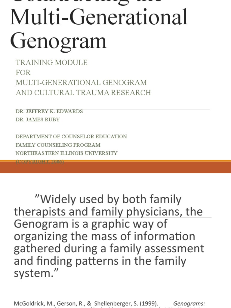 Training Module FOR Multi-Generational Genogram and Cultural Trauma ...