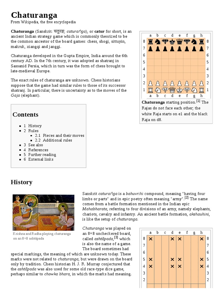 Chaturanga (Sanskrit | Download Free PDF | Abstract Strategy Games ...