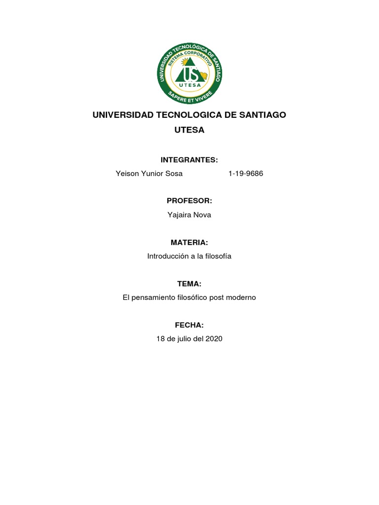 Filosofía Postmoderna: Conceptos Clave | PDF | Posmodernismo ...