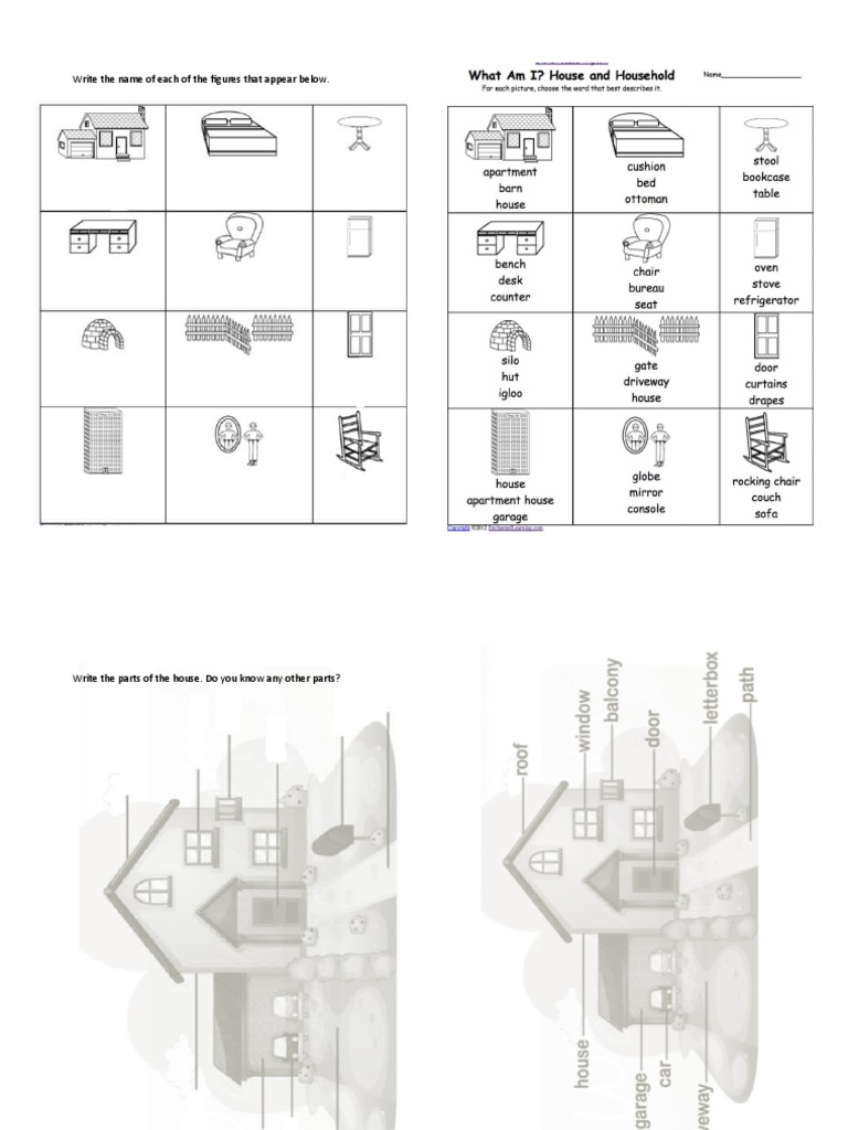 1 Basic Vocabulary House Writing | PDF