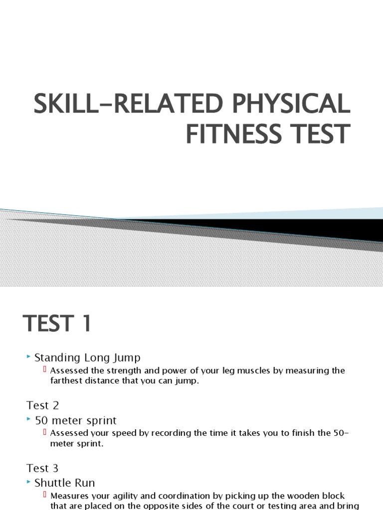 Skill-Related Fitness Test Overview | PDF | Self-Improvement | Science ...