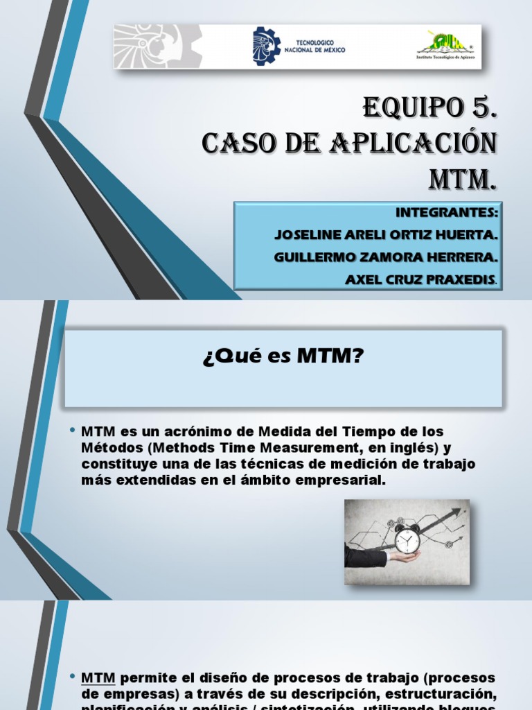 Análisis del método MTM para la mejora de procesos productivos | PDF ...