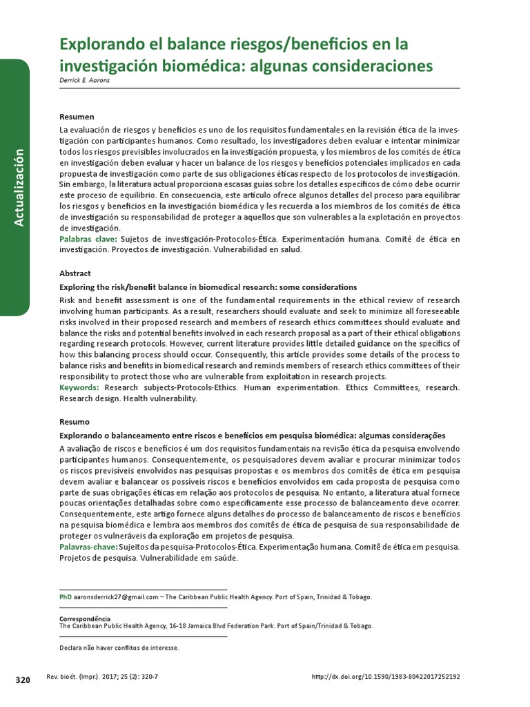 Texto 2. Explorando El Balance Riesgo Beneficio | PDF | Consentimiento ...