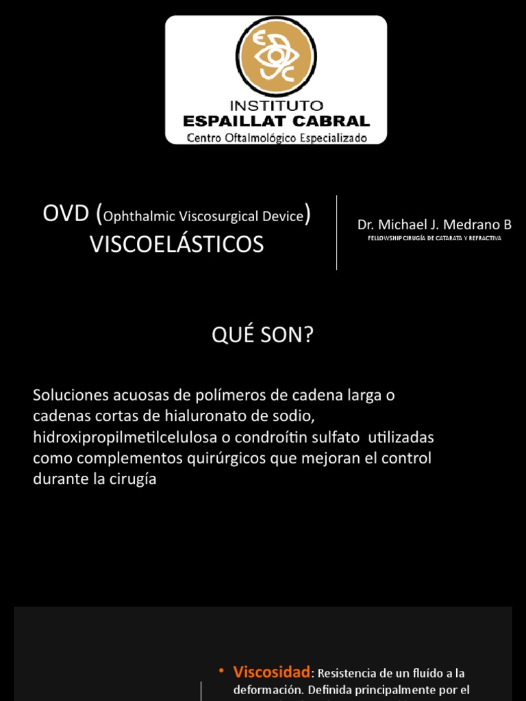 Viscoelásticos en Cirugía Oftálmica | PDF | Viscoelasticidad | Endotelio