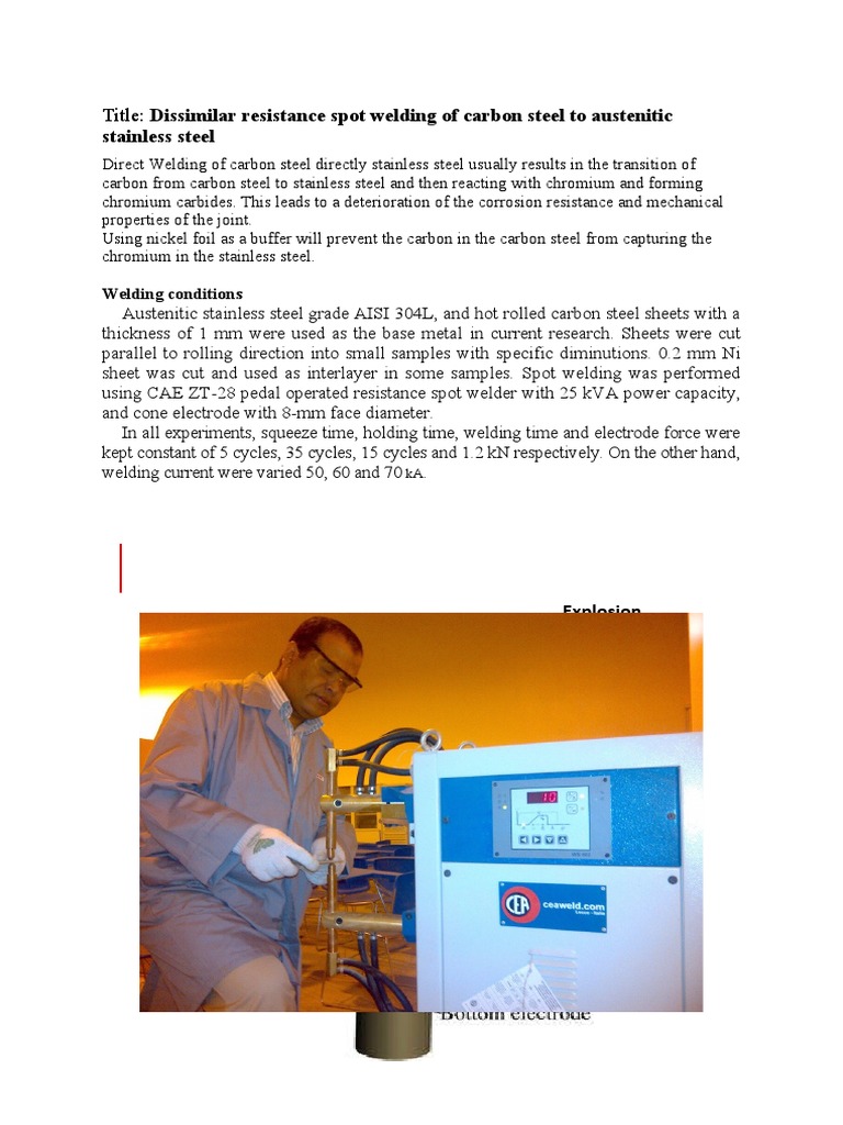 Dissimilar Resistance Spot Welding | PDF