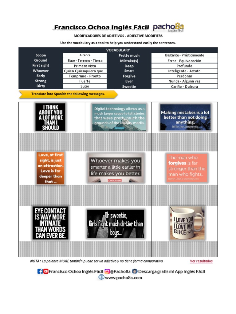 Modifiers Part 1 | PDF | Idiomas