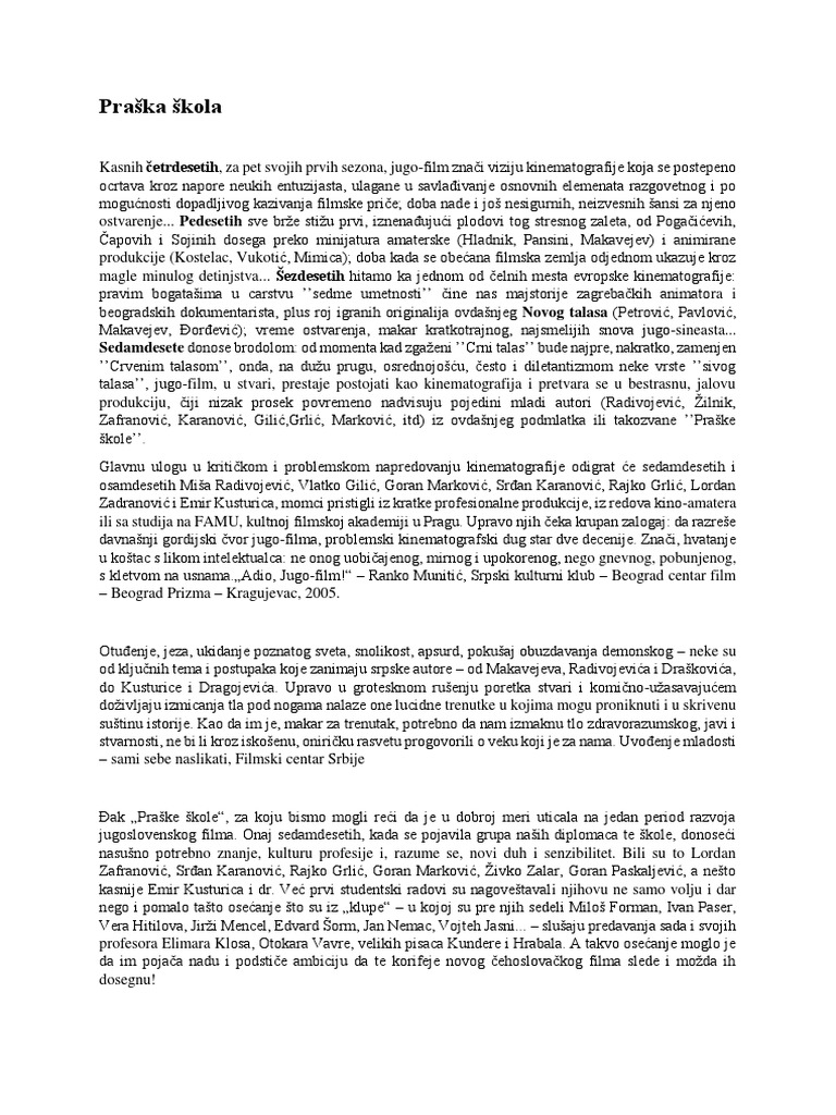 PRASKA SKOLA - E. Vejic, I. Cvorovic, T. Jovanovic, A. Kovac | PDF