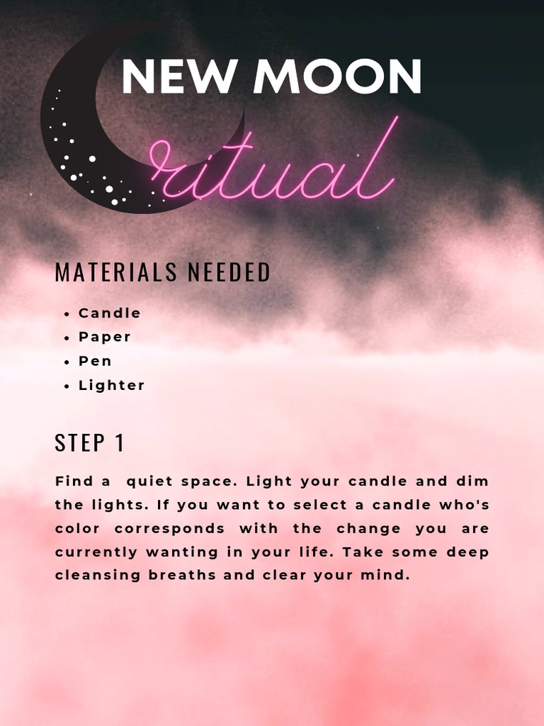 New Moon Manifesting Ritual Steps | PDF | Self-Improvement