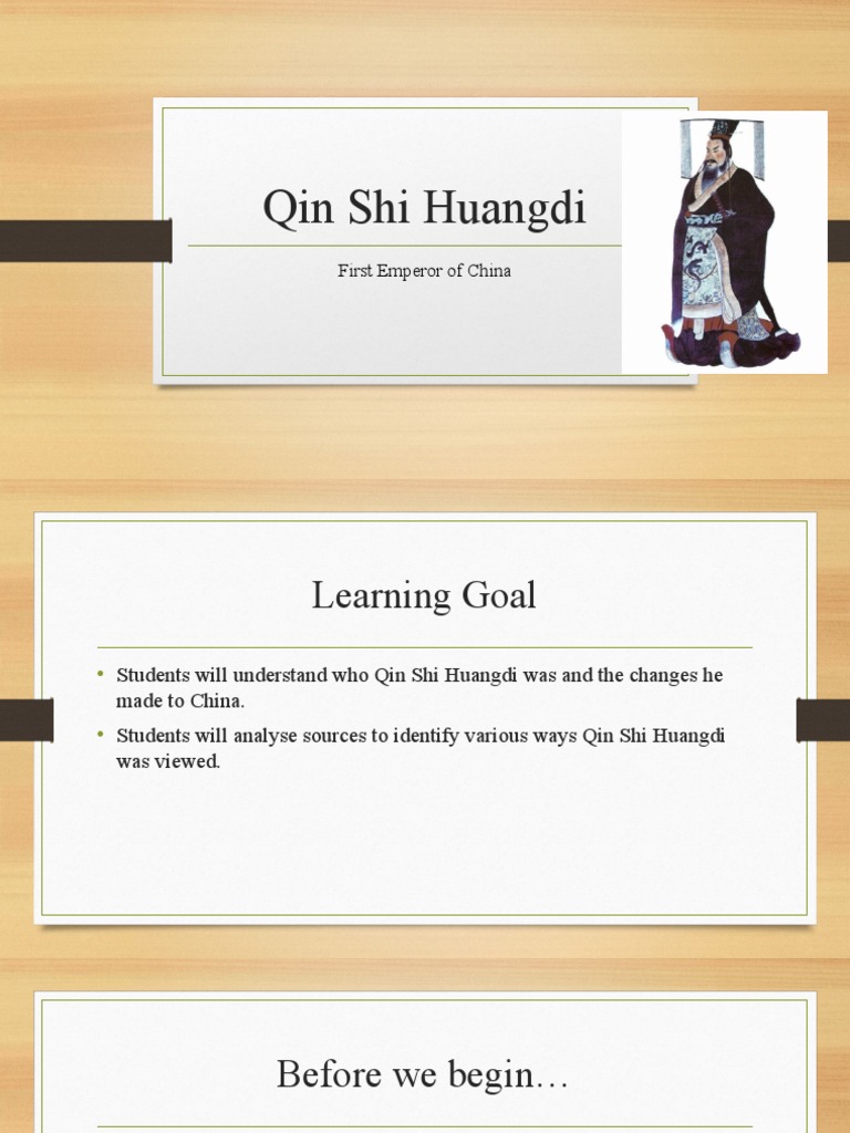 Qin Shi Huangdi: China's First Emperor | PDF
