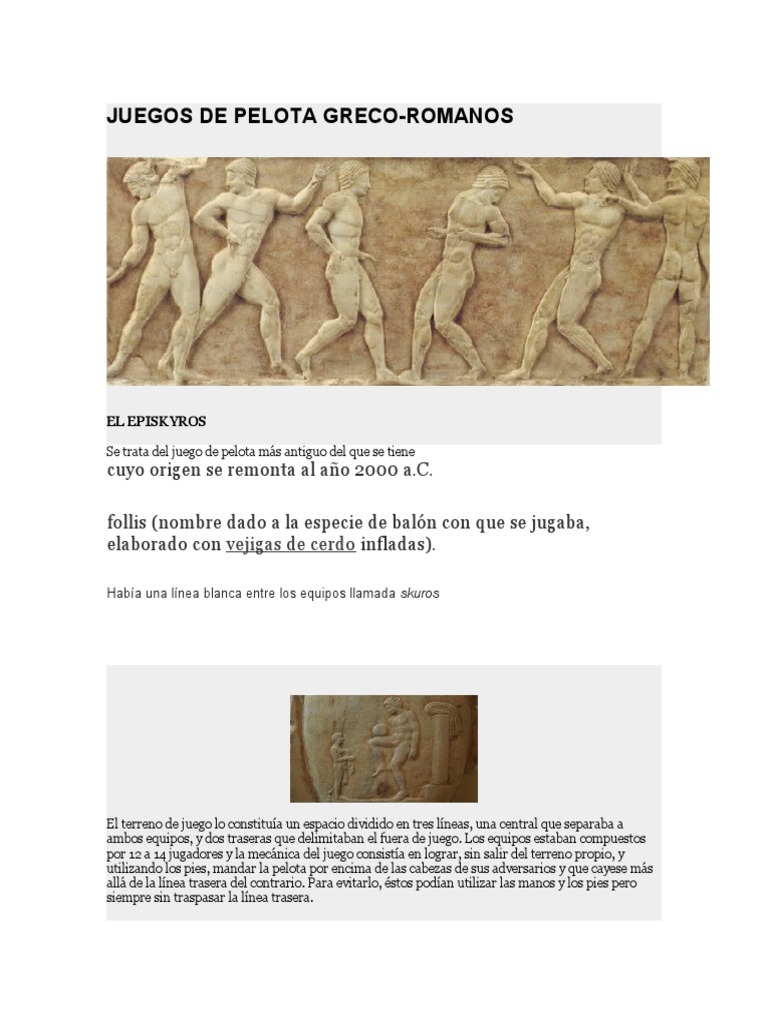 Orígenes del Episkyros y su evolución | PDF | Pelota | Fútbol rugby
