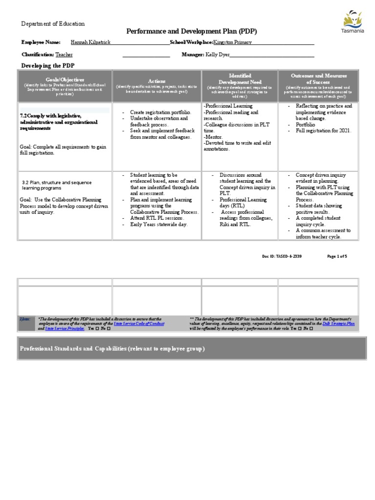 HK PDP 2020 - Kps | PDF | Goal | Educational Assessment