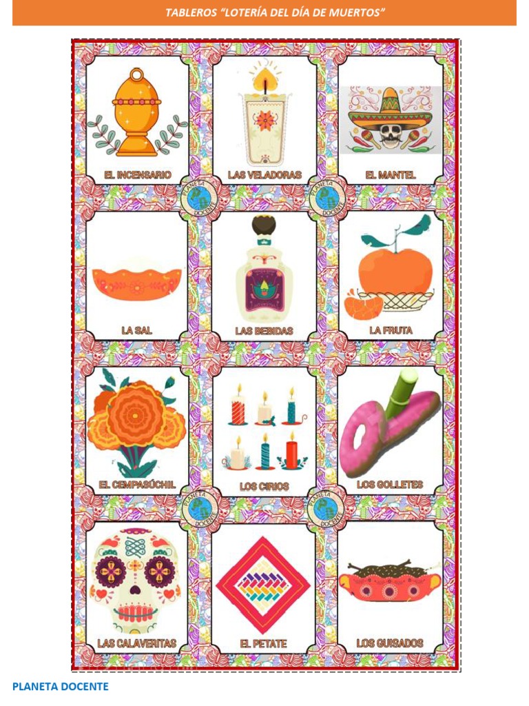 Lotería del Día de Muertos para Imprimir | PDF