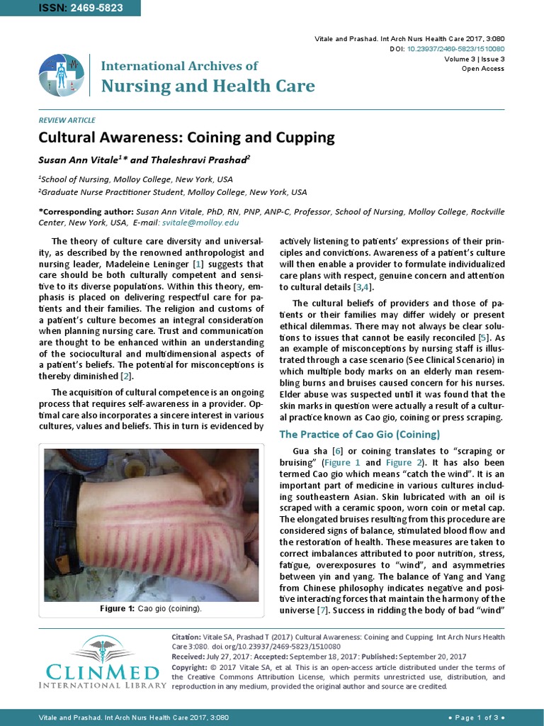 Nursing and Health Care: Cultural Awareness: Coining and Cupping | PDF ...