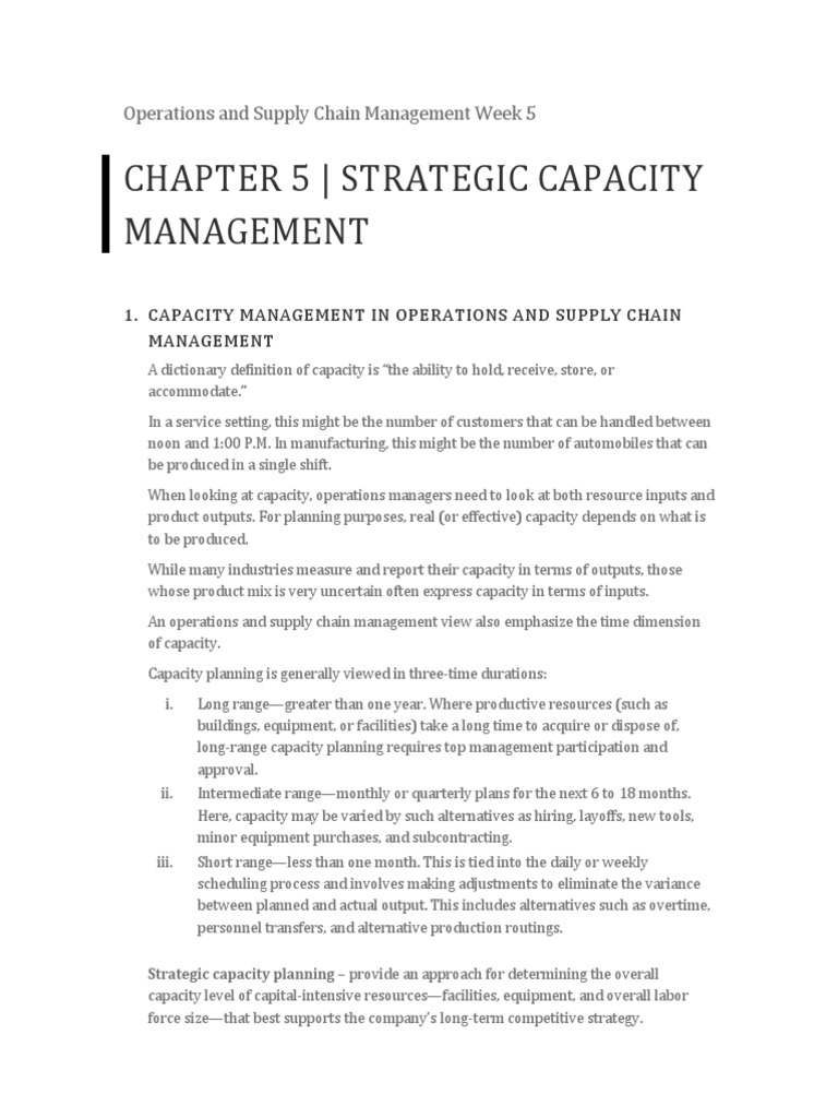 Operations and Supply Chain Management Week 5 | PDF | Customer ...
